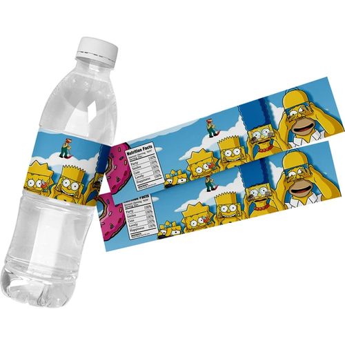 Shop Generic The Simpsons Party Mineral Water Bottle Labels Water ...