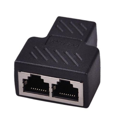 Shop Generic 1 To 2 Way RJ45 Female Splitter Adapter LAN Ethernet-Black ...