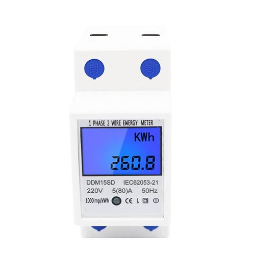 Shop Generic 5(80A) Energy Meter Single Phase 2Wires Din Rail Electric ...