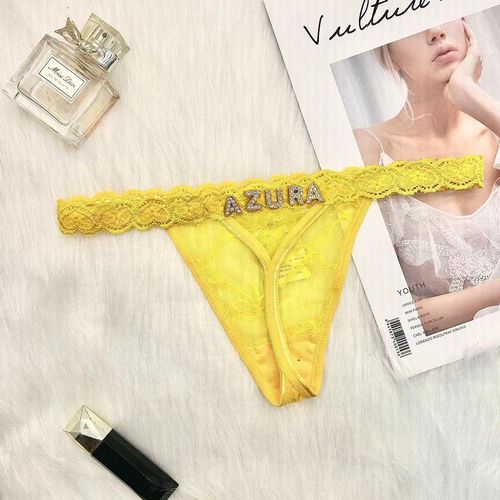 Shop Generic Custom Name Thong Panties with Crystal Letters Customized ...