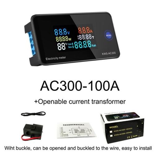 Shop Generic Ac 50-300v Voltmeter Ammeter Power Energy Meter Led ...