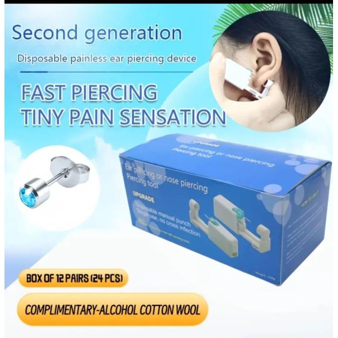 Shop Toolkit 24pcs + 24 Alcohol Pad× Disposable Painless Fast Piercing ...