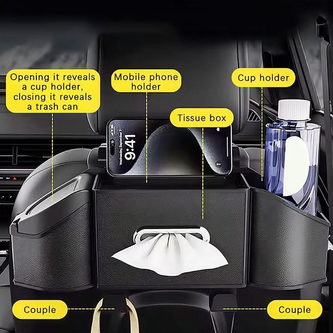 Shop Generic 7 In 1 Car Seat Back Cup Holder Storage Box Tissue Box ...