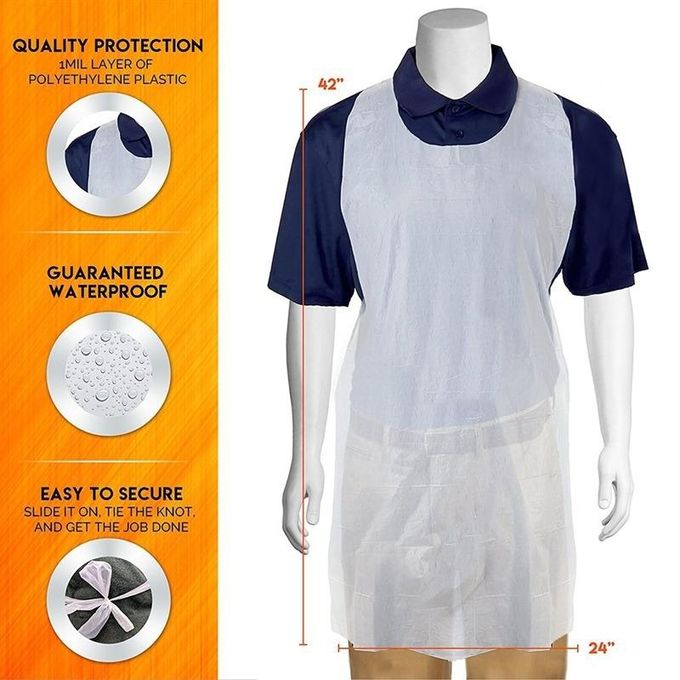 Shop Miztabryn 100 White Poly Disposable Aprons Online | Jumia Ghana