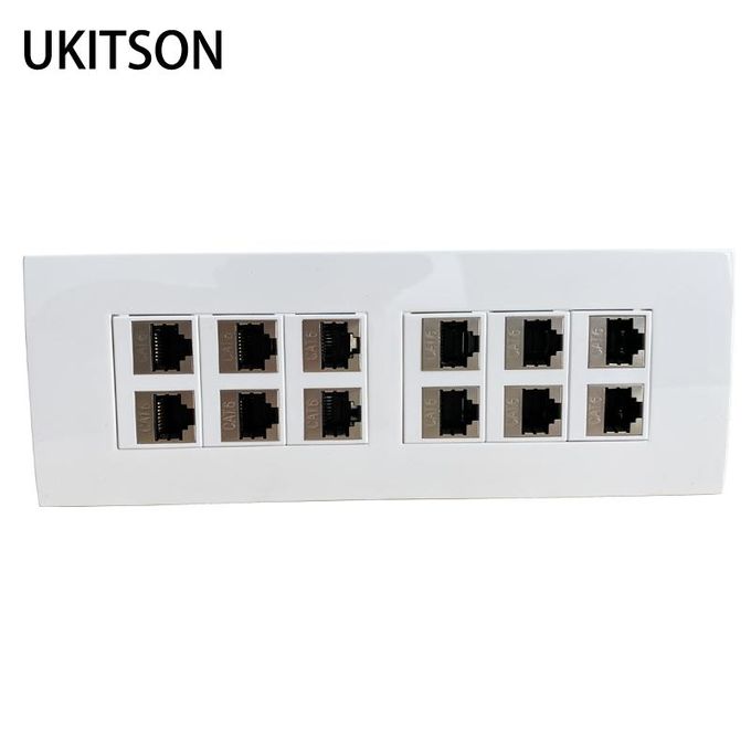 Shop Generic 12 Sockets Shield Cat6 Rj45 Wall Panel Connector Female To ...