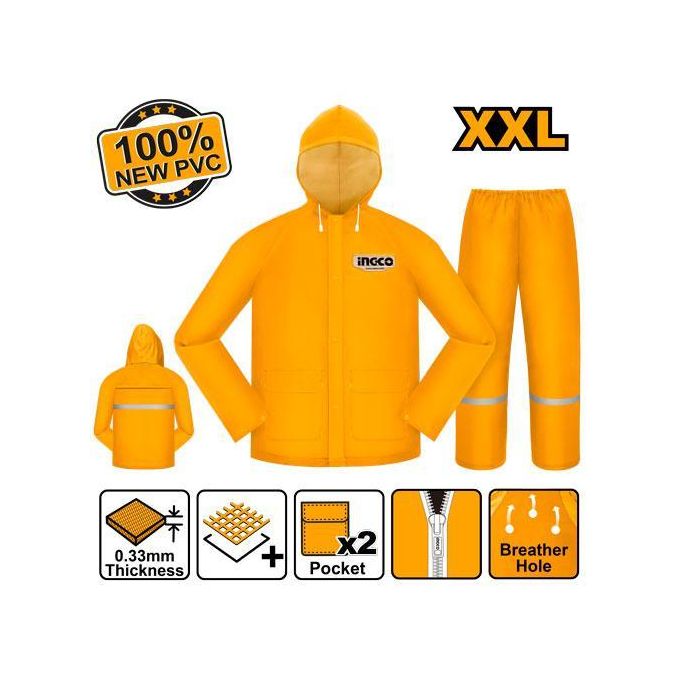 Shop Ingco HRCTSKT031.XXL Rain Suit - Yellow Online