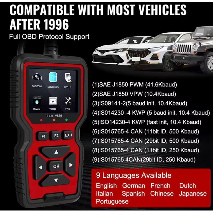 Shop Obd V519 OBDII Code Reader Car Diagnostic Scan Tool Automotive ...