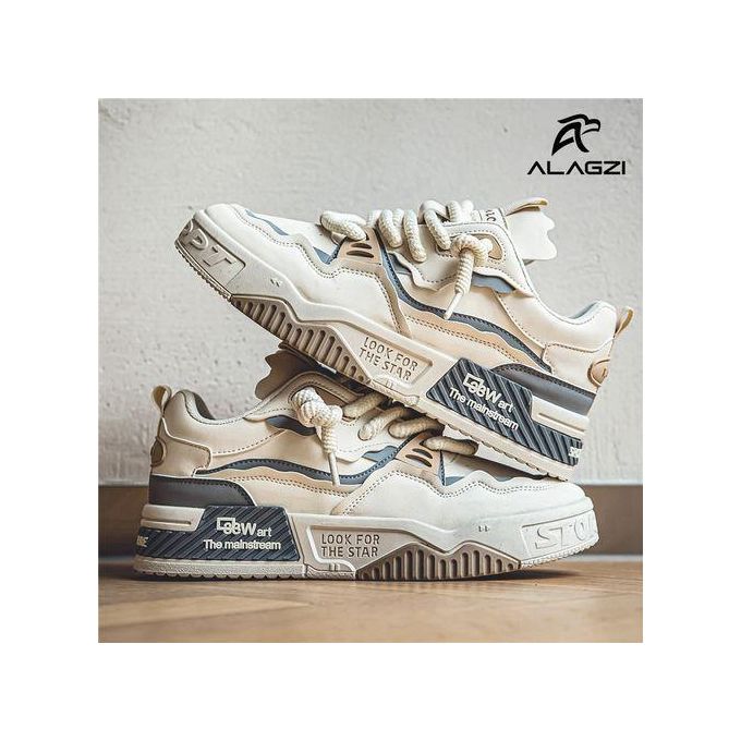 Shop ALagzi 2024 Men's New Fashion Sports Board Shoes - Beige Online ...
