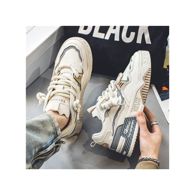 Shop ALagzi 2024 Men's New Fashion Sports Board Shoes - Beige Online ...