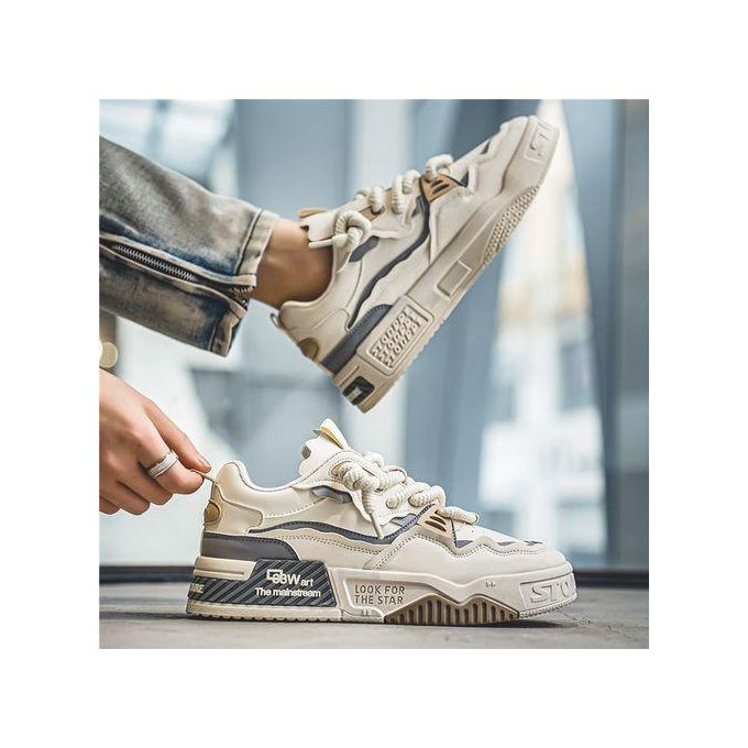 Shop ALagzi 2024 Men's New Fashion Sports Board Shoes - Beige Online ...