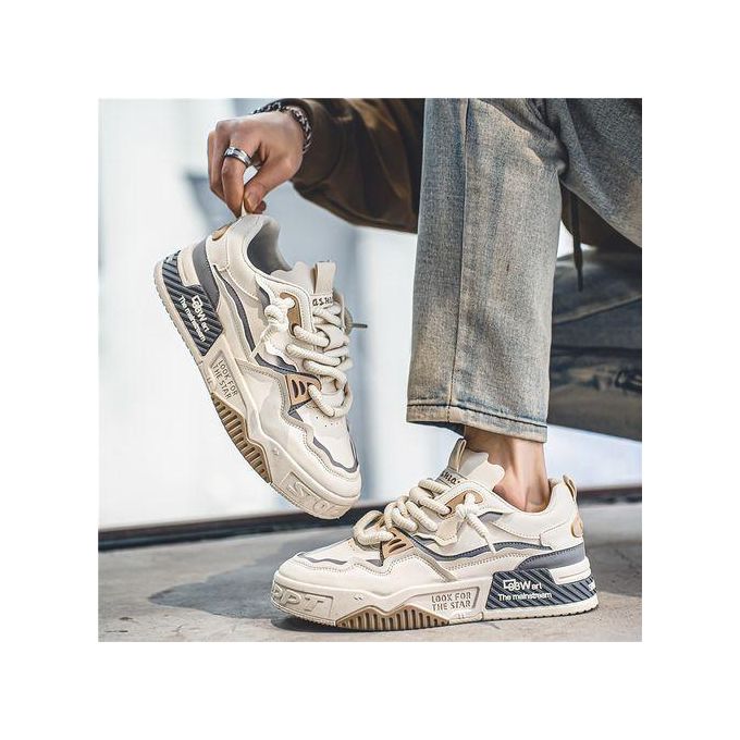 Shop ALagzi 2024 Men's New Fashion Sports Board Shoes - Beige Online ...