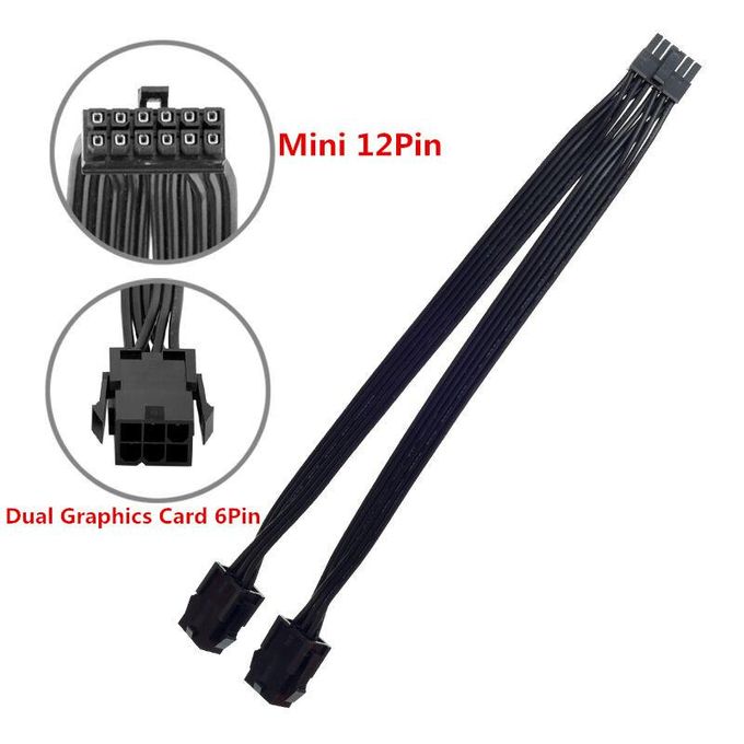 Shop Generic 20cm Mini 12pin To Dual 6pin Gpu Splitter Graphics Power ...