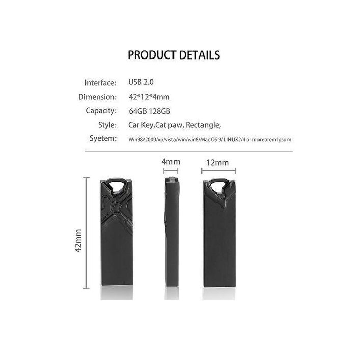 Shop GUEETON 128GB usb Flash Drive metal hook plug 4GB USB memory and 3 ...