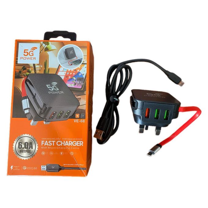 Shop 5G POWER Triple USB Universal Fast Charger with Built In Android ...
