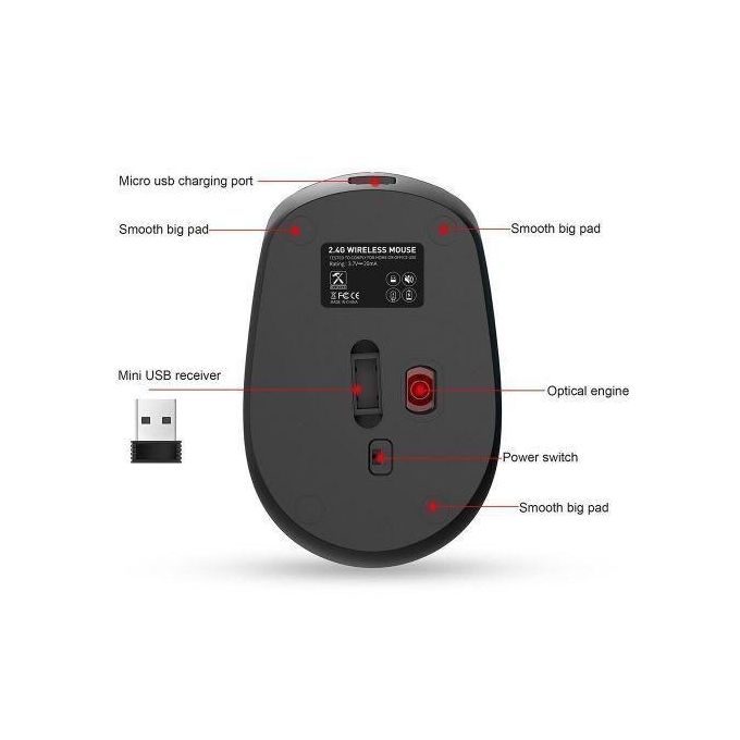 Shop Generic Ergonomic Wireless Mouse M107 2.4G With 3 Speeds Online ...