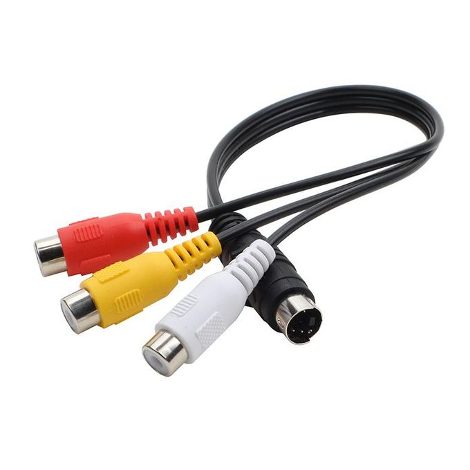 Shop Generic 25cm 4 Pin S-Video Male To 3 Rca Female Adapter Splitter ...