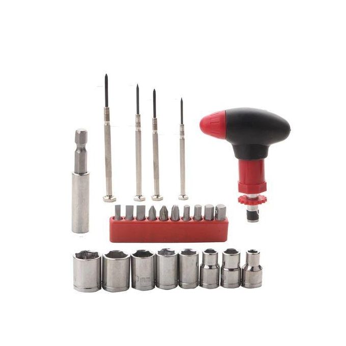 Shop Generic 24-Piece Household Tool Set, LED Flashlight - Black Online ...