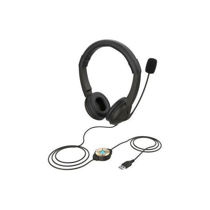 Shop Generic USB Wired Headset With Noise Cancelling Microphone On Ear ...