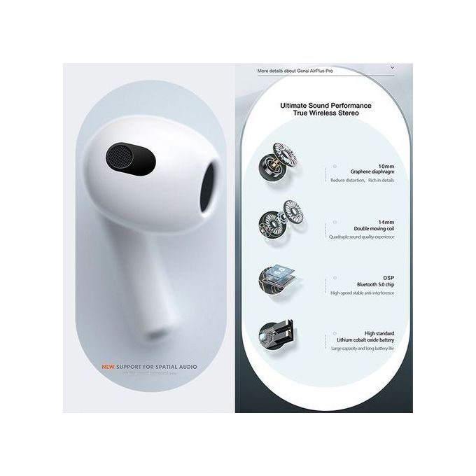 Shop TiLECC Air Pro 4 TWS Touch Sensor Bluetooth Headset - White Online ...