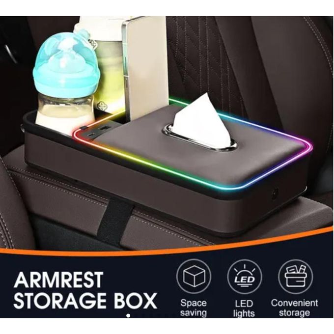 Shop Generic Armrest Storage Box with LED Ambient Lighting Online ...