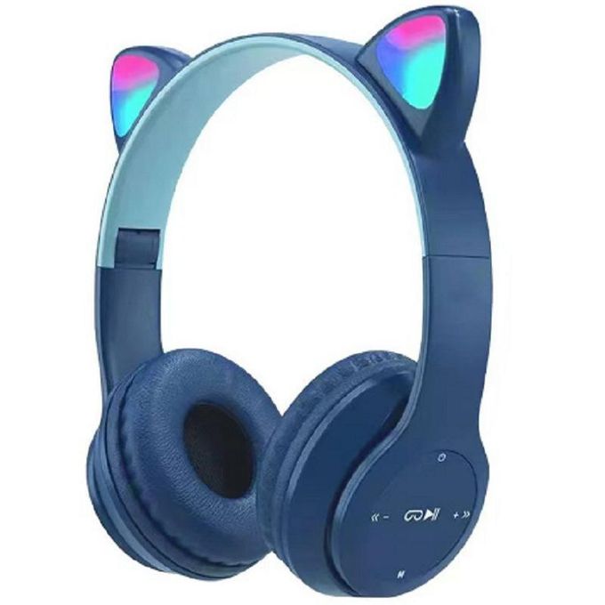 Shop Generic Cat Ear luminous Bluetooth Headset P47M- Blue Online ...